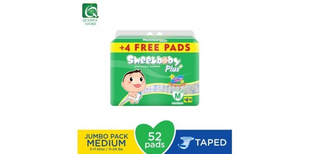 Sweet Baby Plus Jumbo Pack Medium 48 + 4 Pads