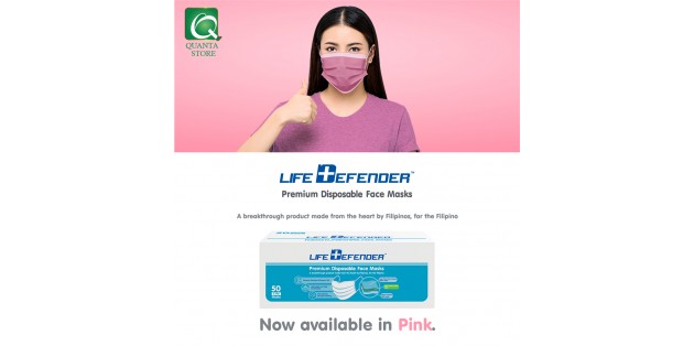 Life Defender Disposable Face Masks 50s - PINK